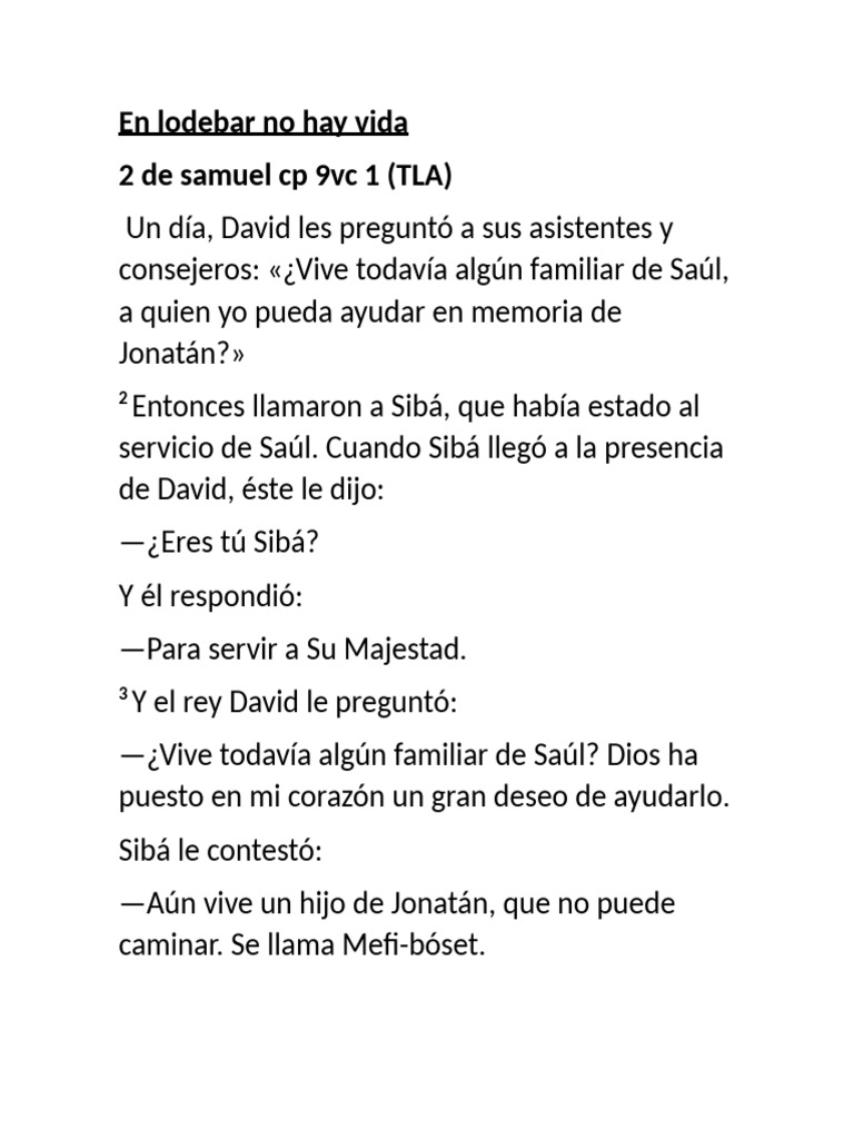 En Lodebar No Hay Vida | PDF | Saulo | David