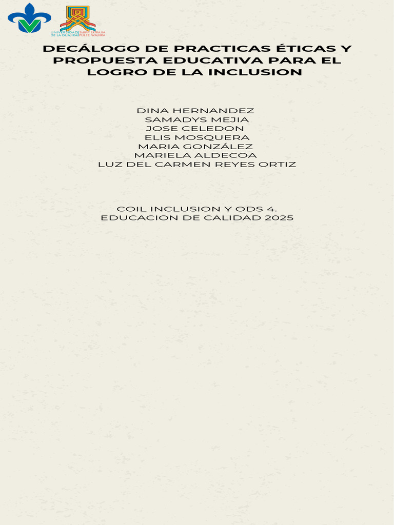 Decálogo Ético para la Inclusión Educativa | PDF | Inclusión (Educación ...
