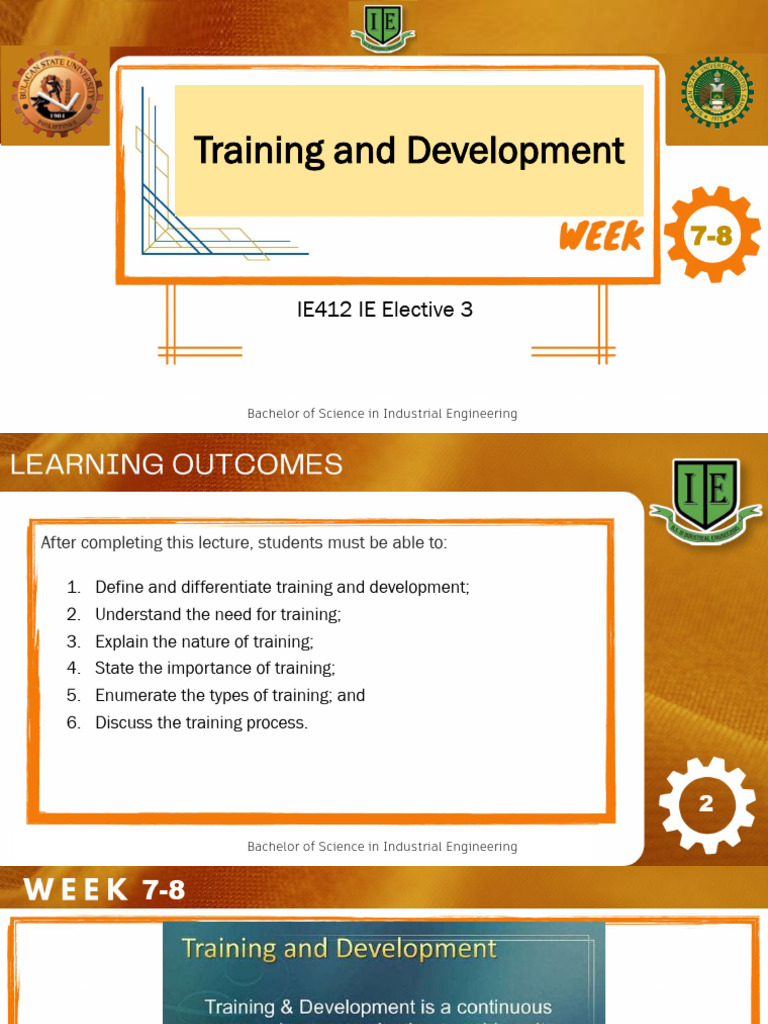 Elective 3 Week 7 8 Training and Development | PDF