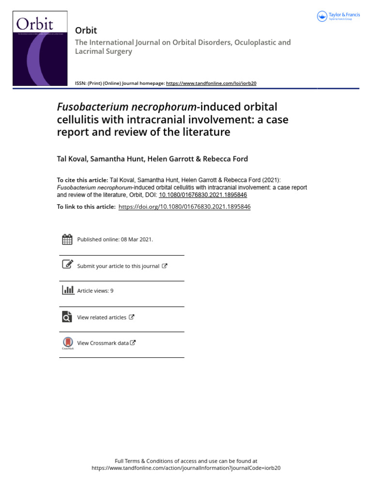 FN Orbital Cellulitis - Orbit | PDF | Medical Specialties | Clinical ...