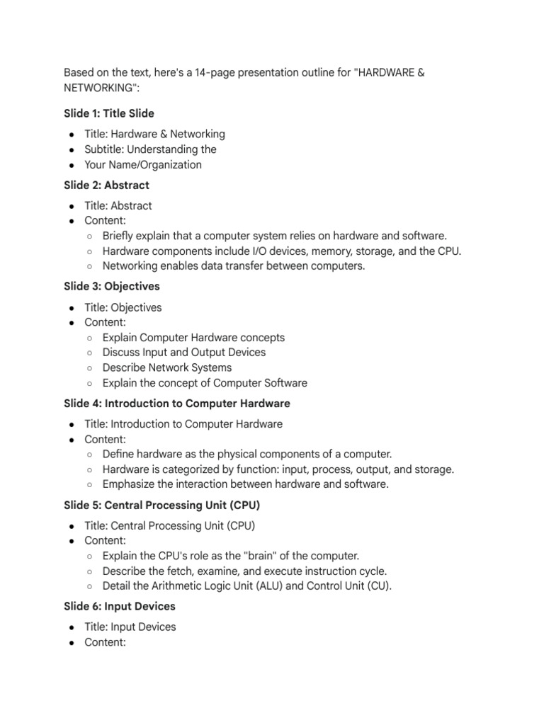 Hardware & Networking | PDF | Central Processing Unit | Computer Data ...