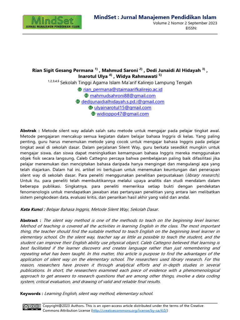 Penerapan Metode Silent Way di SD | PDF