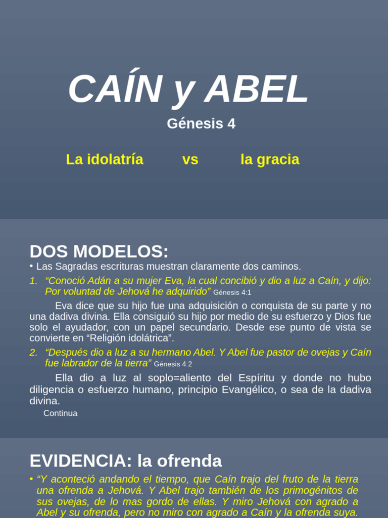 CAÍN y ABEL | PDF | Fe | Víspera