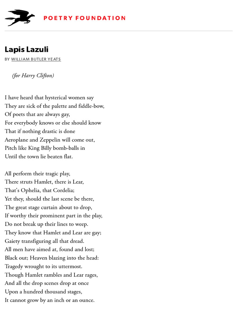Lapis Lazuli - The Poetry Foundation | PDF