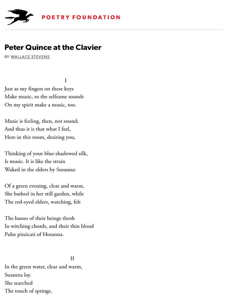 Peter Quince at The Clavier - The Poetry Foundation | PDF