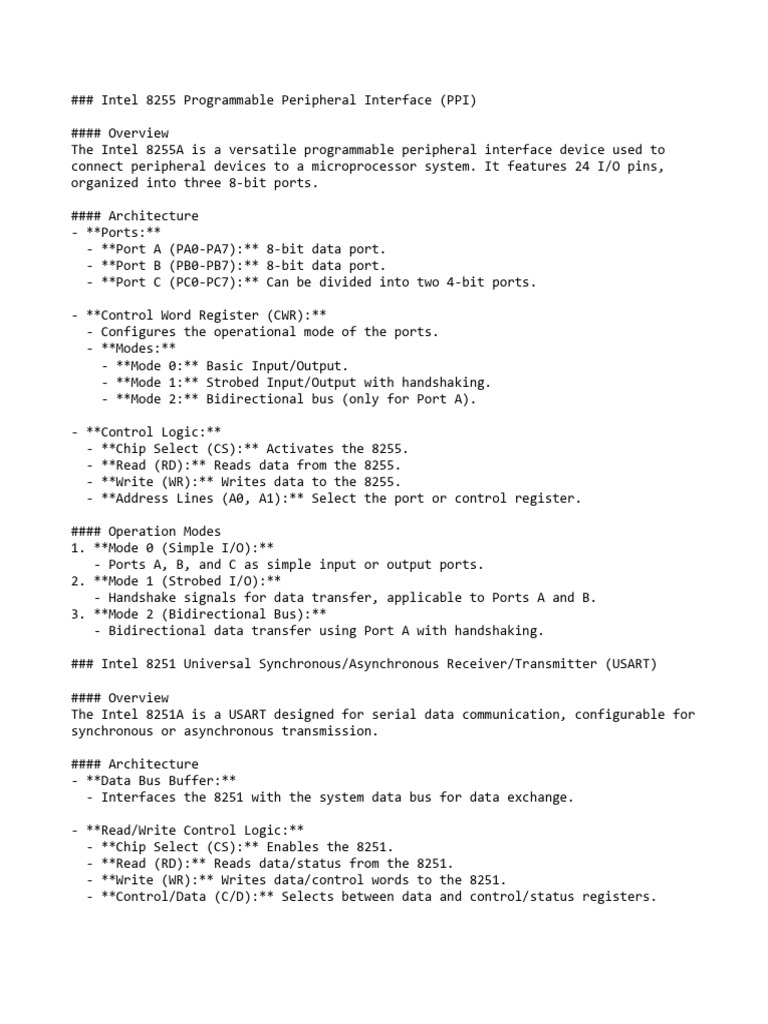 Intel 8255 Programmable Peripheral Interface (PPI) | PDF | Electronics | Physical Layer Protocols