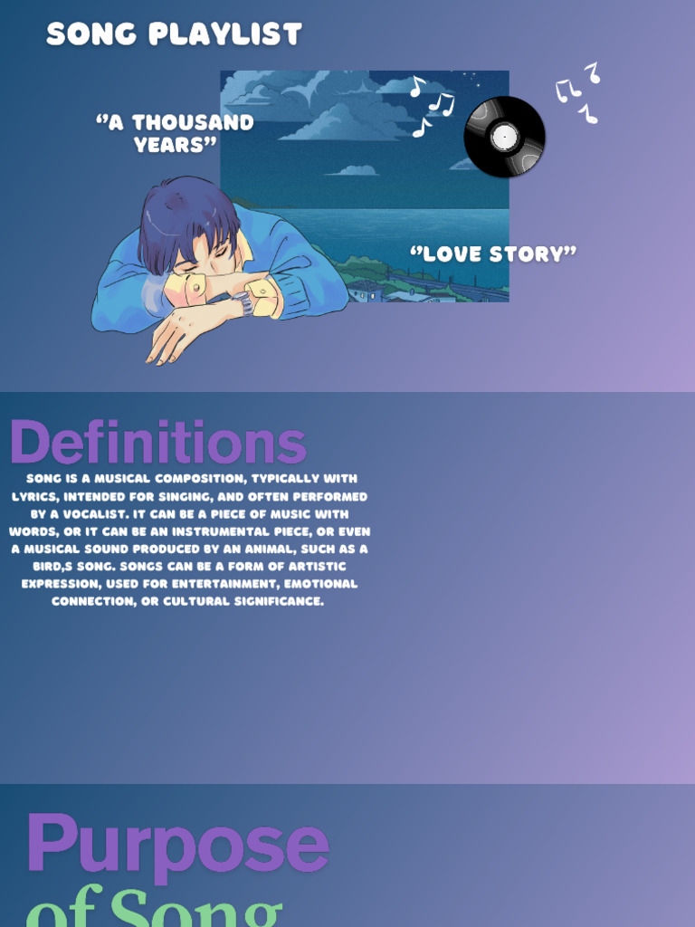 Blue Cartoon Song Playlist YouTube Thumbnail | PDF | Love | Narration