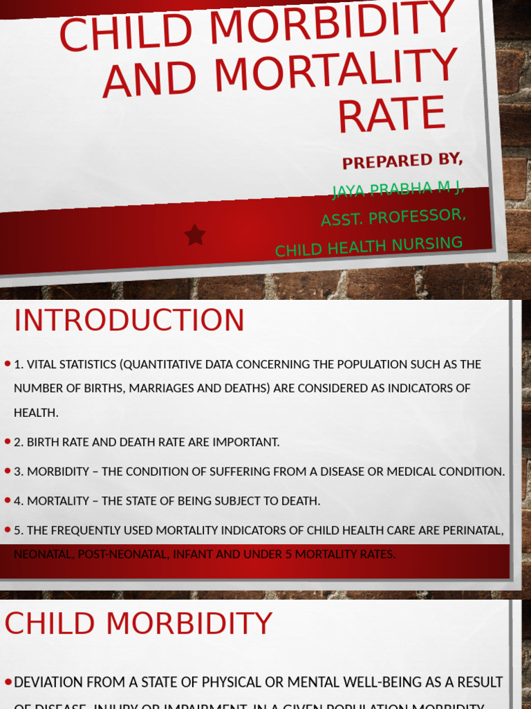 Child Morbidity and Mortality Rates Analysis | PDF | Infant Mortality ...