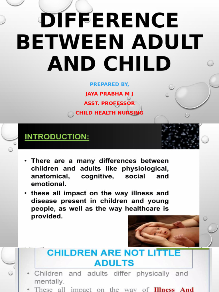 Difference Between Adult and Child | PDF