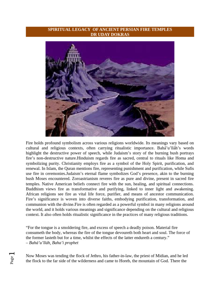 Spiritual Legacy of Ancient PersiaN Fire Temples | PDF | Zoroastrianism