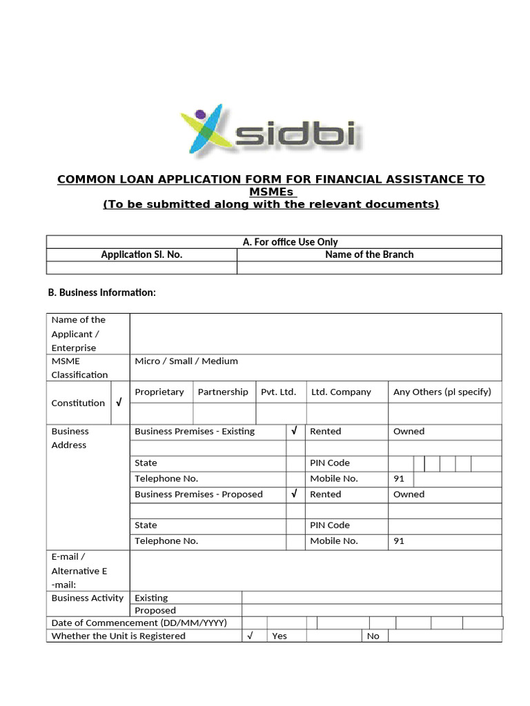 MSME Loan Application Form Guide | PDF | Equity (Finance) | Loans