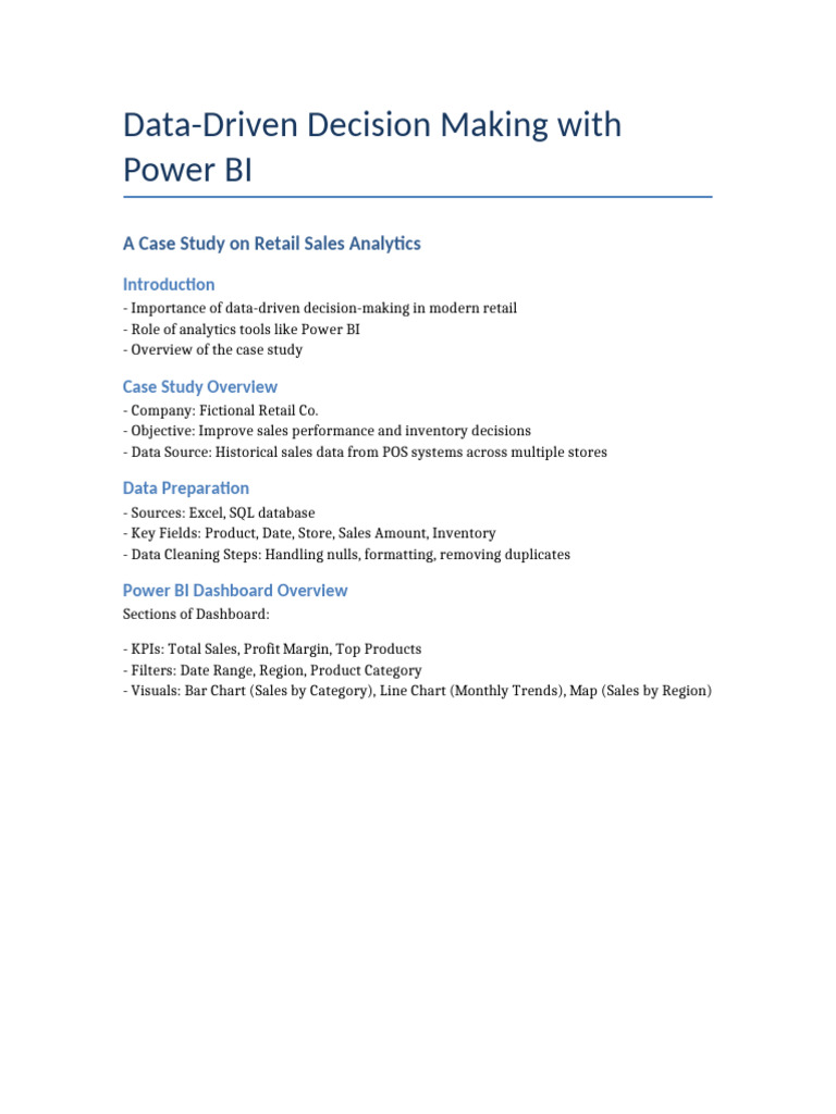 Retail Sales Analytics PowerBI Case Study | PDF