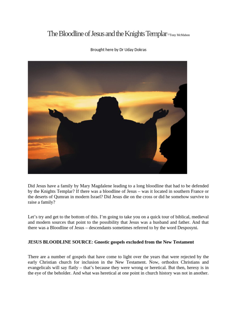 The Bloodline of Jesus and The Knights Templar | PDF | Jesus Bloodline ...