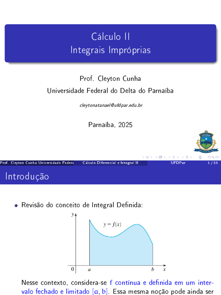 Integrais Impróprias em Cálculo II | PDF | Cálculo | Integrante