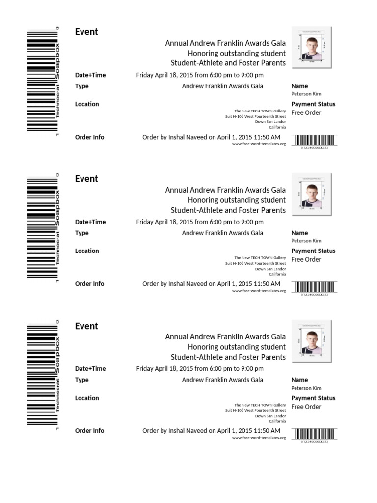 Event Ticket Template | PDF