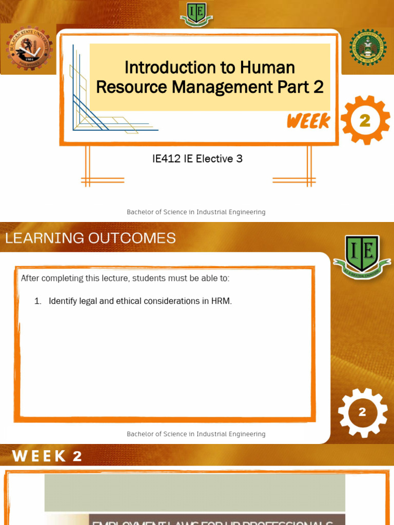 Elective 3 Week 2 HRM Introduction Part 2 | PDF