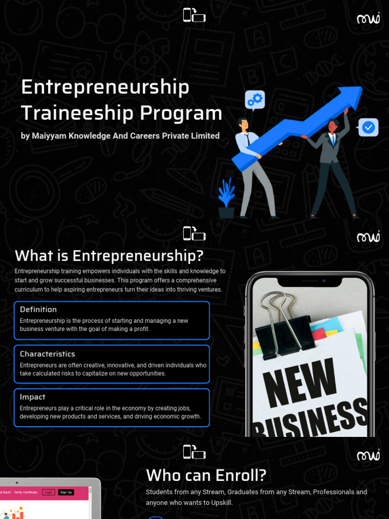 Entrepreneurship Advisory Traineeship Brochure | PDF | Entrepreneurship | Business