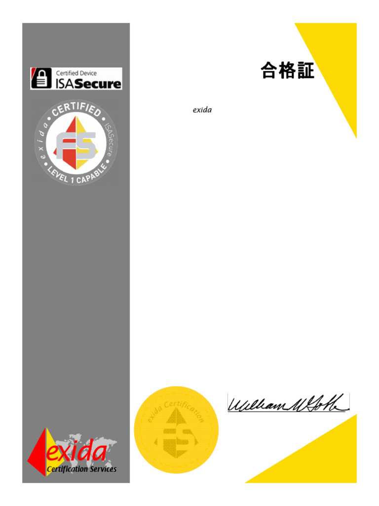 Exida Schneider FCP280 Cert | PDF