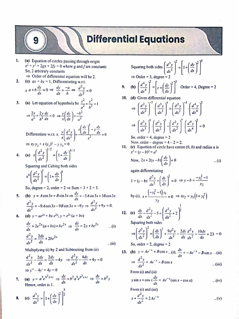 Differential Equation - PDF Solutions | PDF