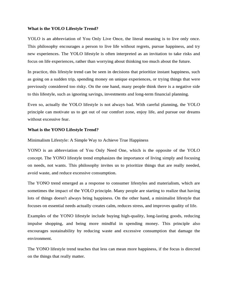 YOLO Vs YONO | PDF