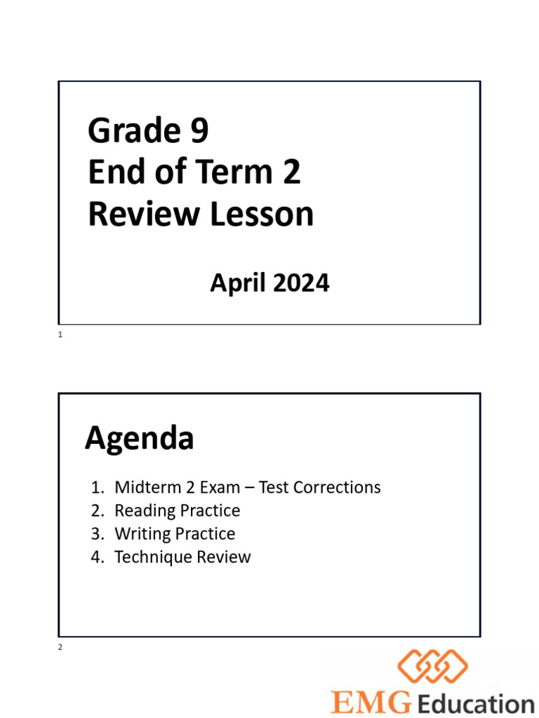 Grade 9 Term 2 Review Guide | PDF | Linguistics