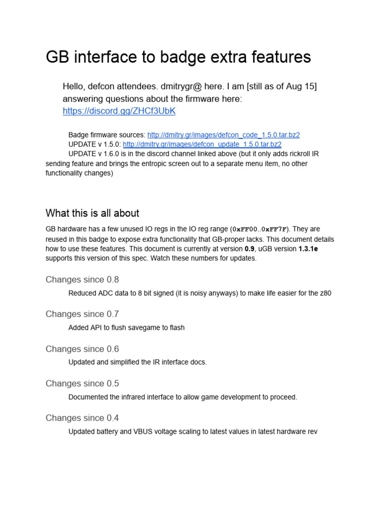 Defcon 32 GB interface badge features | PDF | Analog To Digital ...