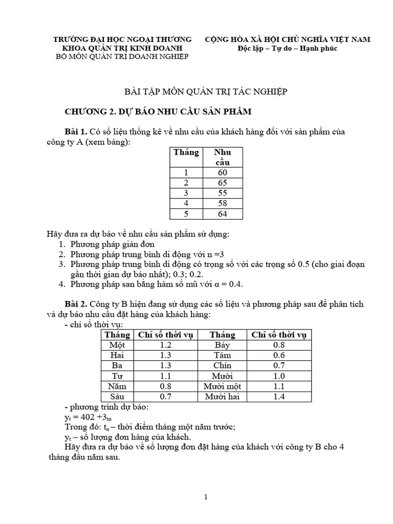 Bai tap Quan tri Tac nghiep-gui SV | PDF