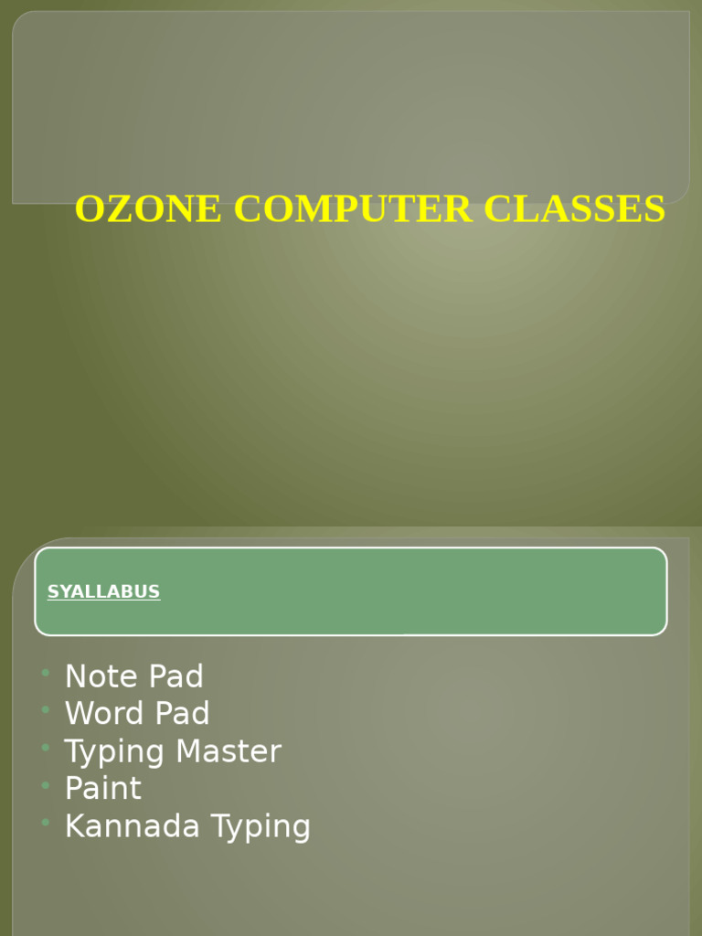 Ozone Computer Classes | PDF