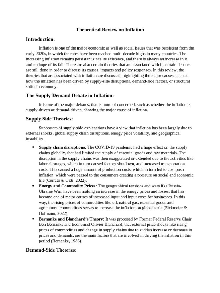 Theoretical Review On Inflation | PDF | Inflation | Labour Economics
