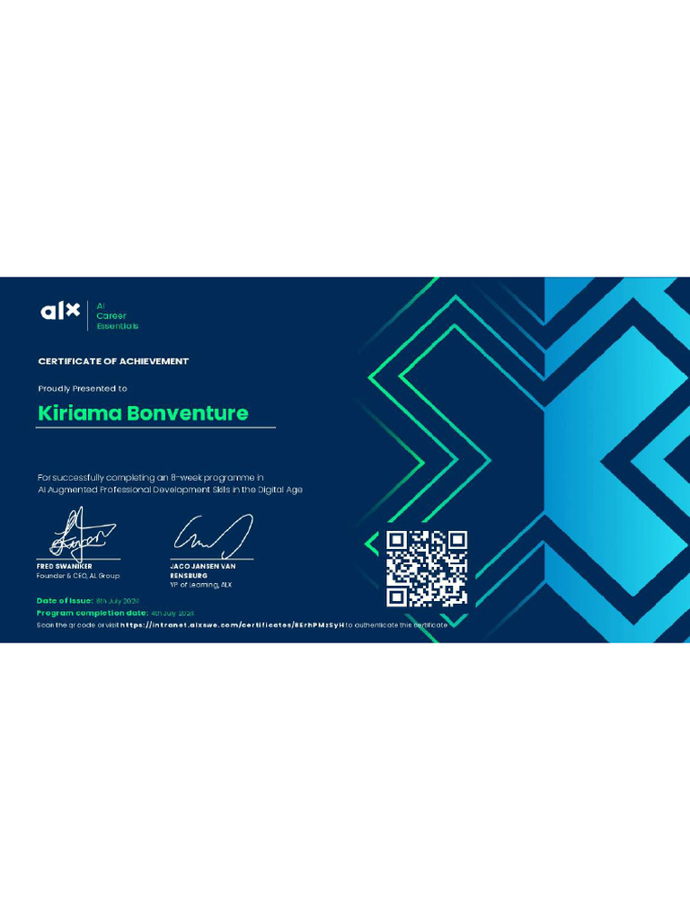 66 Alx Aice Ai Career Essentials Certificate Kiriama Bonventure | PDF