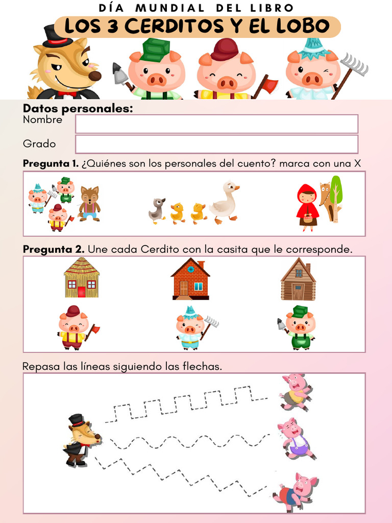 Actividades para Los Tres Cerditos | PDF