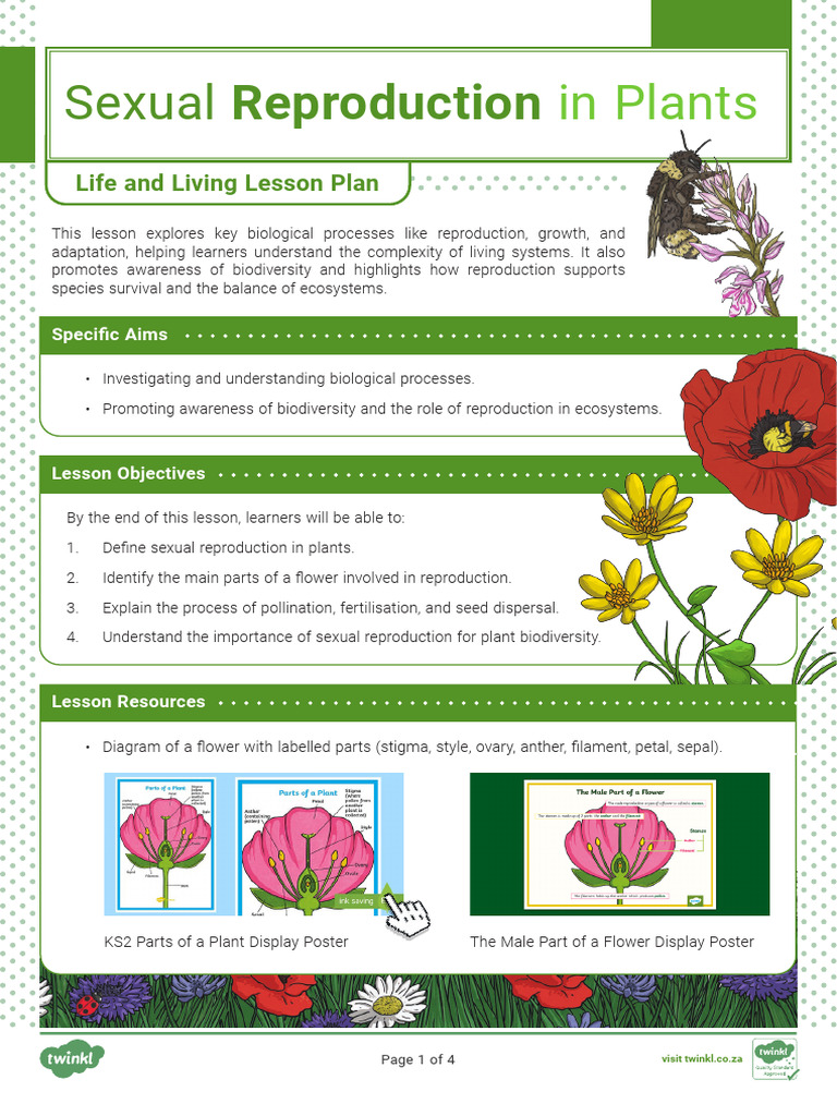 Grade-7-life-and-living-lesson-plan-sexual-reproduction-in-plants | PDF | Flowers | Pollination