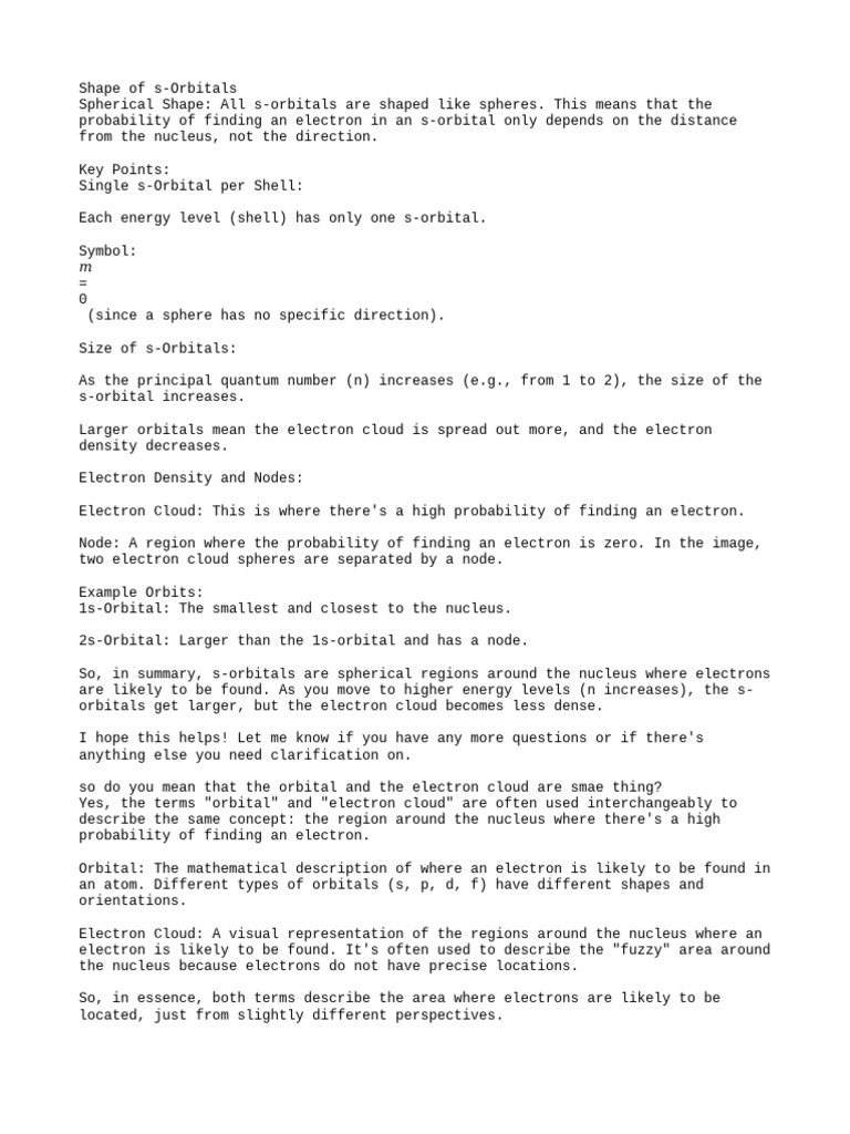 s orbital explained | PDF | Atomic Orbital | Physics