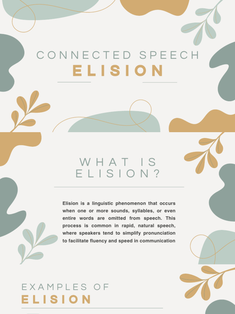 Understanding Elision in Speech | PDF | Phonetics | Human Voice