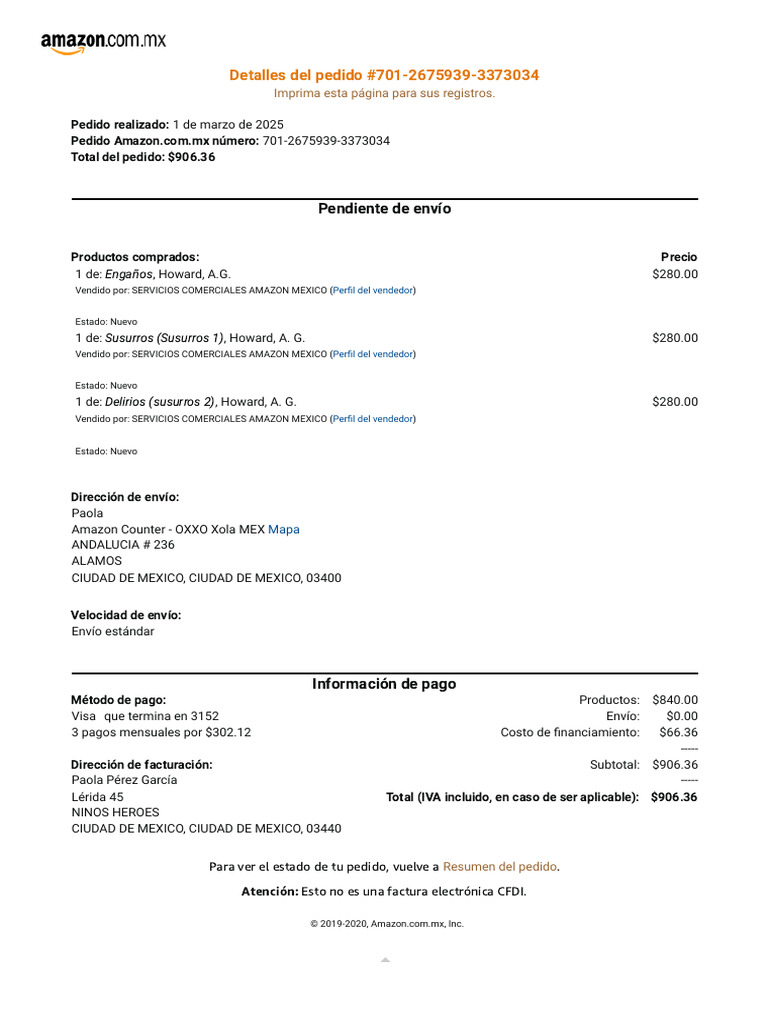 .MX - Pedido 701-2675939-3373034 | PDF