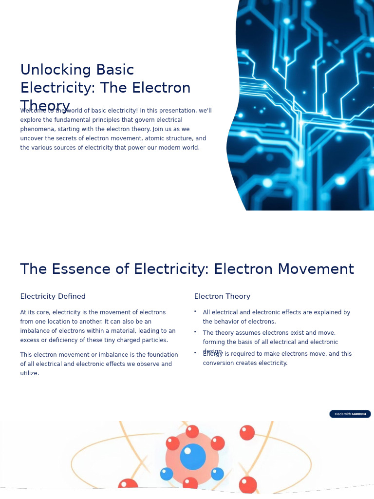 Unlocking Basic Electricity The Electron Theory | PDF | Electric Charge | Electron