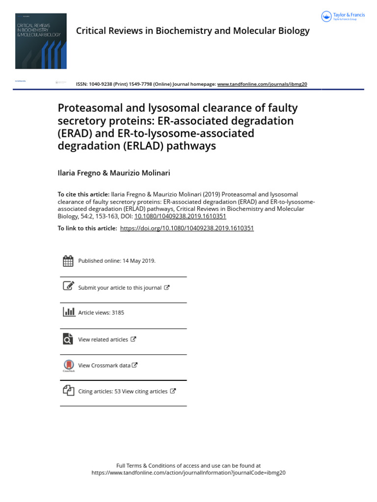 Critical Reviewa in Biochem Mol Biol 19 Proteasomal and lysosomal ...