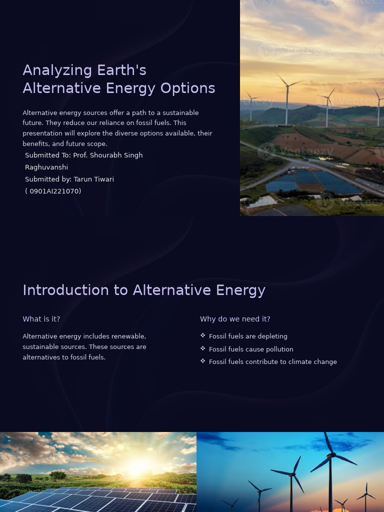 Analyzing Earths Alternative Energy Options | PDF