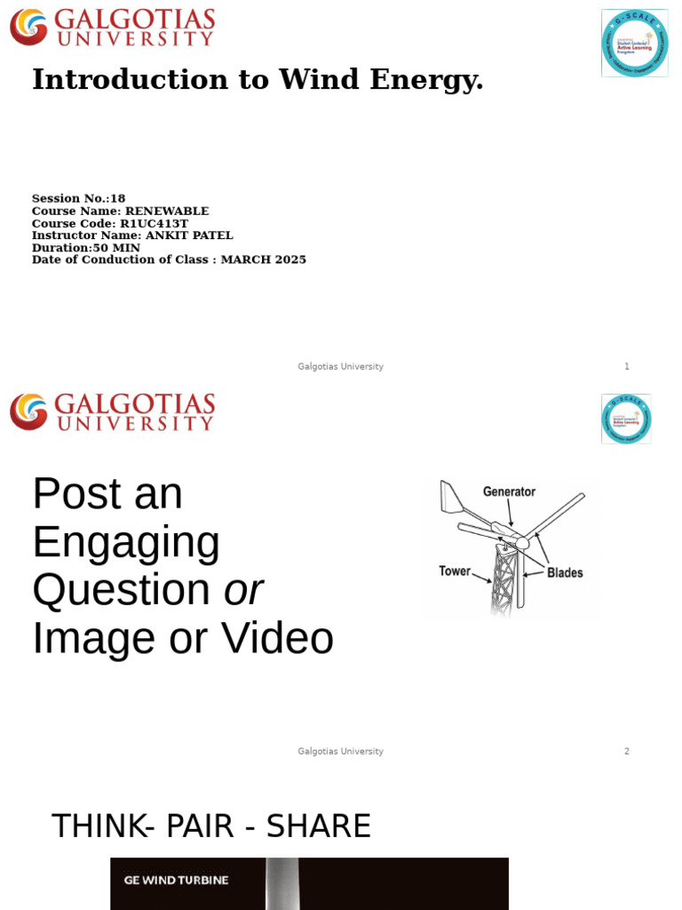 Lecture 18 Introduction To Wind. | PDF | Wind Power | Wind Turbine