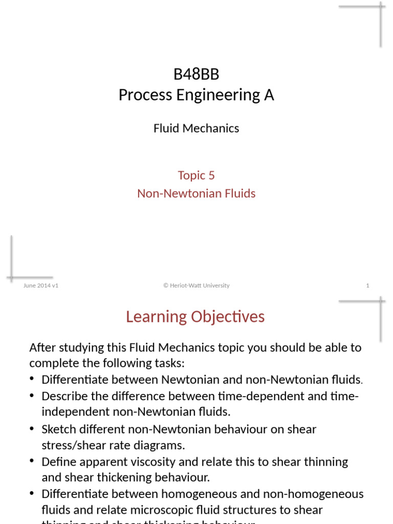 B48BB Topic 5 Lecturer Slides v1 | PDF | Shear Stress | Viscosity