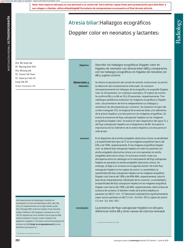 Biliary Atresia Color Doppler US - En.es | PDF | Ultrasonido médico ...