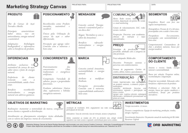 Canvas de Estratégia de Marketing | PDF | Marketing | Marca