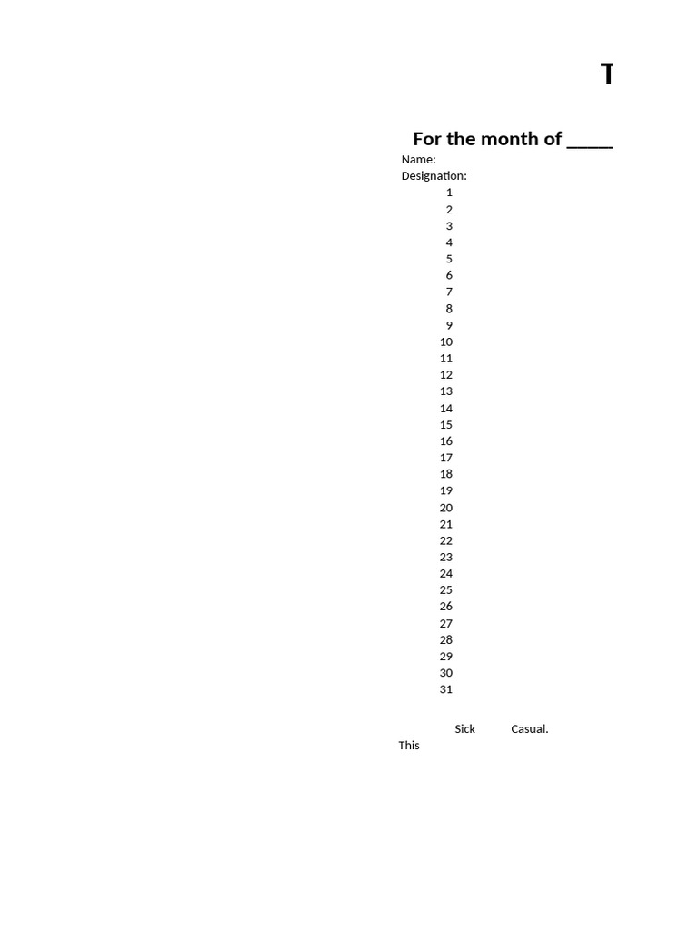 Teacher Attendance Register Template | PDF