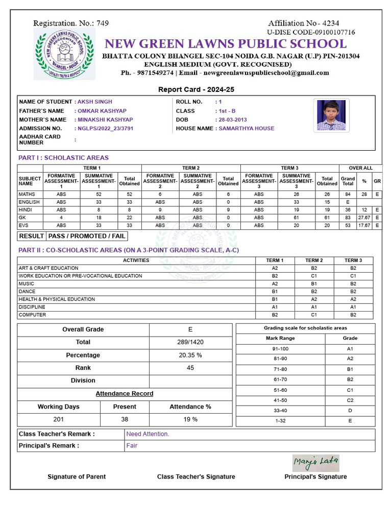 2024-25 Student Report Cards Summary | PDF | Written Communication ...