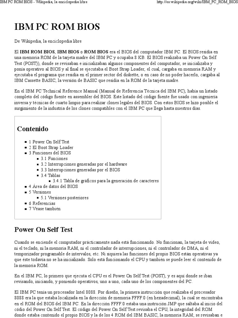Ibm PC Rom Bios - Wikipedia | PDF | Ascii | Bios