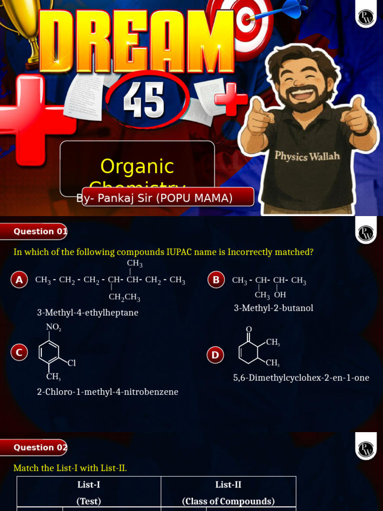PPT_Dream_45_NEET_Organic_Chemistry_Pankaj_Sijariya_Sir_Sanjeet | PDF ...