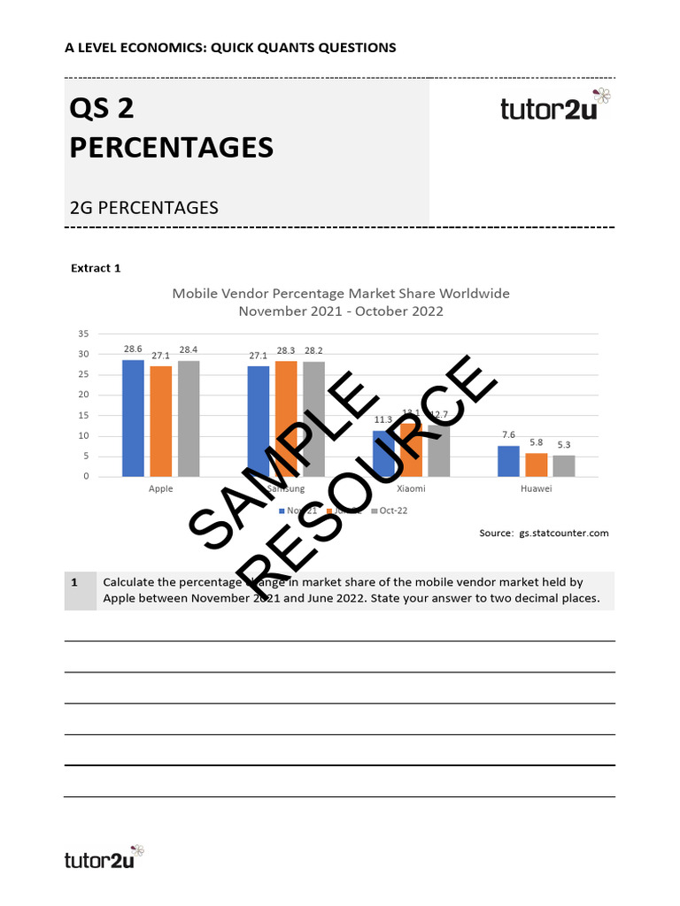 Quick-Quants-Questions-QS-2g-Percentages-Sample | PDF | Smartphone | Percentage