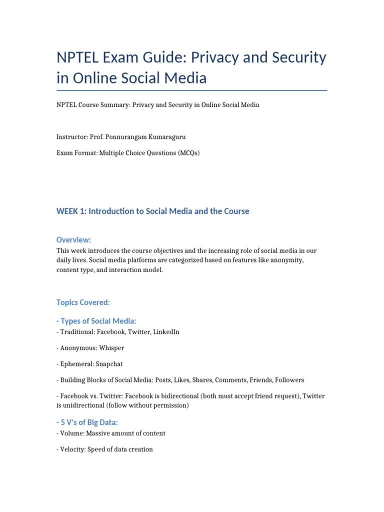NPTEL_PSoSM_Detailed_Summary | PDF
