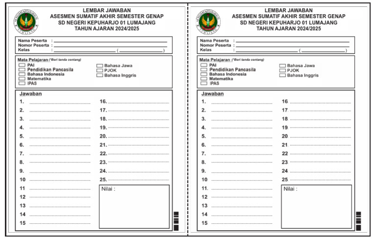 LJK Sas Genap 2024-2025 | PDF