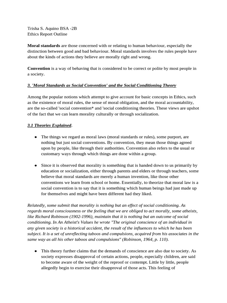 Moral Standards As Social Convention The Social Conditioning Theory ...